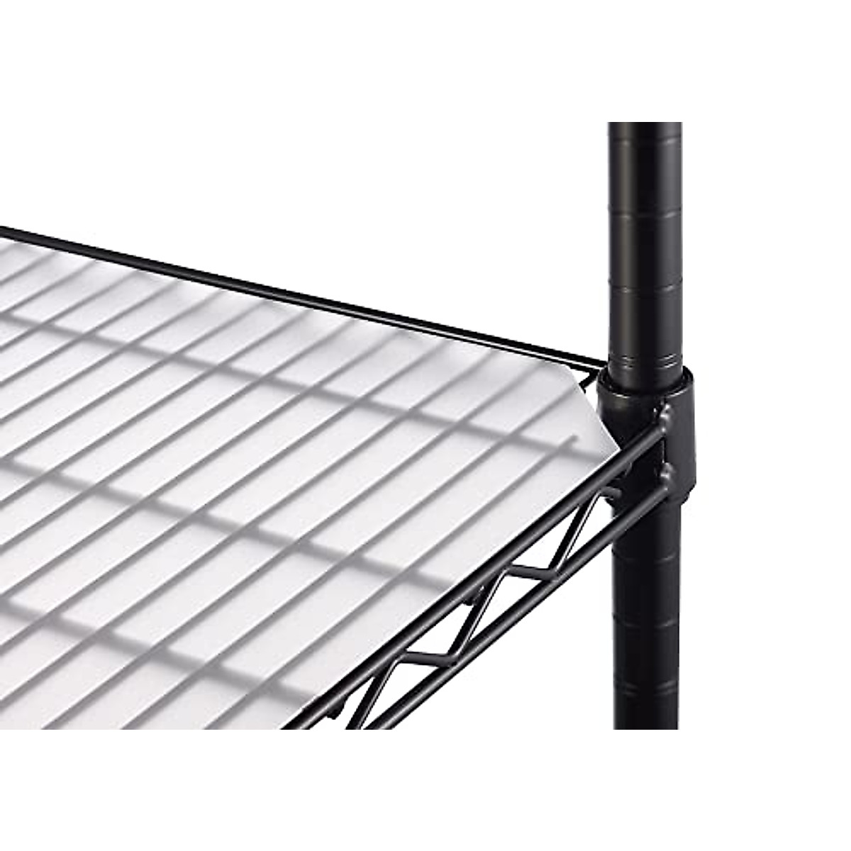 TRINITY 4-Tier NSF Wire Wheels and Liners Shelving Rack Black, 48W x 18D x 72H,