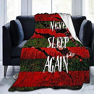Needlove Ultra Soft Flannel Fleece Blanket Freddy Krueger Never Sleep Again Stylish Bedroom Living 60"x50" Room Sofa Warm Blanket for Adult
