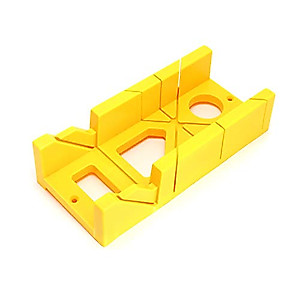 QWORK Multifunction 12” Mitre Box with 14” Back Saw 45° hole slot