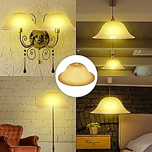 Retisee Amber Glass Lampshade Glass Lamp Shade Replacement Light Bulb Cover Chandelier Vanity Fitting Opening 1.25 Inch for Base E27 Socket