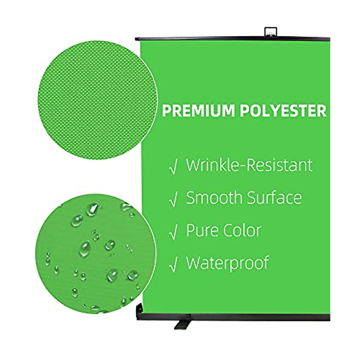 FUDESY Extra Large Green Screen, 74W X 77H inches Collapsible Chromakey Panel,Portable Retractable for Tiktok Video, Live Game,Aluminum Base,Wrinkle Resistant Fabric,Pull-up Style,Auto-Locking Frame