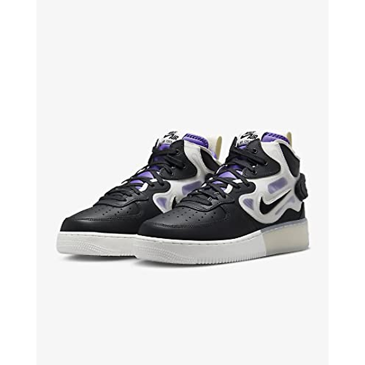 Nike Air Force 1 Mid React Men's Shoes, Off Noir/Off Noir-Action Grape, 11 M US