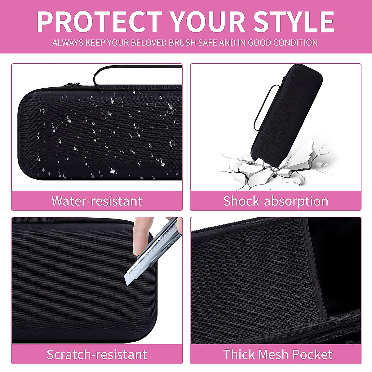 HESPLUS Storage Travel Case for Revlon 1.0/ PLUS 2.0 One-Step Hair Dryer & Volumizer Hot Air Brush Styler, Portable Hard Carrying Case for Revlon, Hot Tools,OMOteam Air Brush Blow Dryer (CASE ONLY!)