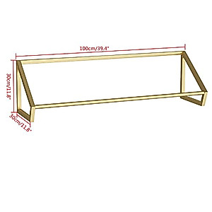 Wall-Mounted Garment Rack ,Modern Simple Clothing Store Heavy Metal Display Stand Garment Bar,Clothes Rail,Bathroom Hanging Towel Rack,Multi-purpose Hanging Rod for Closet Storage (Gold Square Tube,39.4"L)