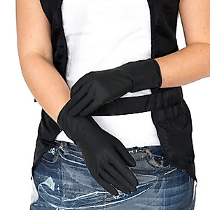 Salon Supply Co Nitrile Gloves - Rubber Hair Dye Gloves - 20 Pack (10 sets of 2) - Reusable Gloves for Hair Coloring - Hair Color Gloves - Black Gloves Disposable Latex-Free Powder-Free (Small)