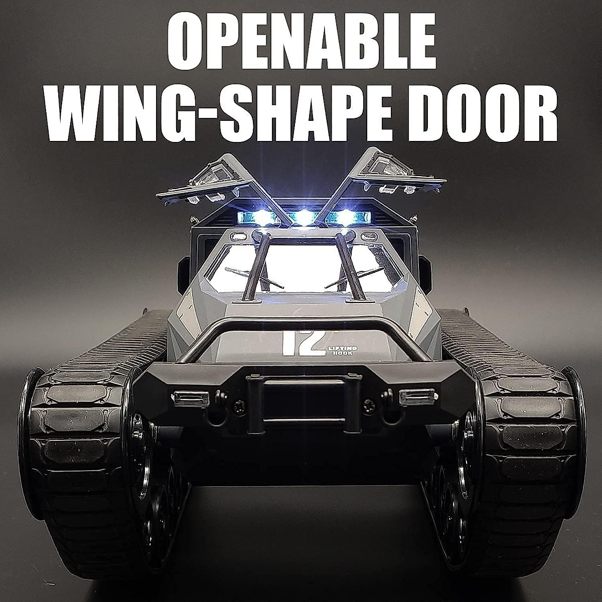 RACENT RC Tank 1:12 Scale All Terrain Remote Control Cars for Adults Monster Truck Remote Control Crawler RC Car 2.4Ghz High Speed RC Trucks with 2 Batteries Toy Gifts for Kids & Adult