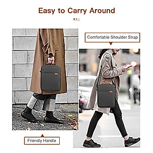 MoKo 13.3-14 Inch Laptop Sleeve Bag Fits MacBook Pro 13" M2 2022/Pro M1 Pro/M1 Max 14.2 2021, MacBook Air 13.6" M2 2022, Tab S8 Ultra 14.6", Handle Carrying Case with Shoulder Strap, Black & Gray