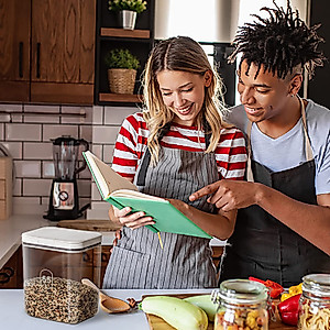 LivLab Flour Container - 5.5 L /5.81qt/5kg Large Flour Dispenser Keep Your Flour Fresh and Dry Easily with Kitchen Essential