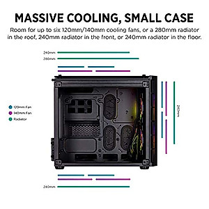 CORSAIR CRYSTAL 280X RGB Micro-ATX Case, 2 RGB Fans, Lighting Node PRO included, Tempered Glass - Black (CC-9011135-WW)