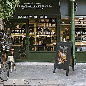 A Frame Chalkboard by HBCY Creations: 40x20 Solid Wood A-Frame Sign Black Double-Sided Magnetic Board, Chalkboard Menu Board, for Restaurants, Cafés, Weddings - Heavy Duty Hinges