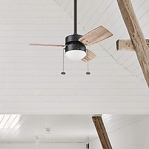 Prominence Home Rawling, 30 Inch Contemporary Indoor LED Ceiling Fan with Light, Pull Chain, Dual Mounting Options, Modern Dual Finish Blades, Reversible Motor - 51587-01 (Bronze)