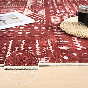 Rugcomf Runner Rug for Hallways Kitchen Runner Rug Non Slip 2'x 6' Washable Runner Rugs with Rubber Backing Soft Carpet for Hallways, Kitchen, Laundry, Bedroom, Bathroom(Terracotta)