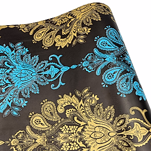 Yifely Yellow Damask Furniture Paper Pre-Pasted Shelf Liner Dresser Drawer Covering Mat 17.7 Inch by 9.8 Feet