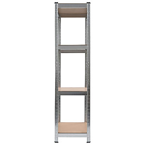 ZQQLVOO Garage Storage Shelving,Shelves for Storage Shelving,Garage Shelves, Basement Shelving Utility Shelf Rack,Multipurpose Shelf Display Rack,Storage Shelf Silver 31.5"x15.7"x63" Steel and MDF