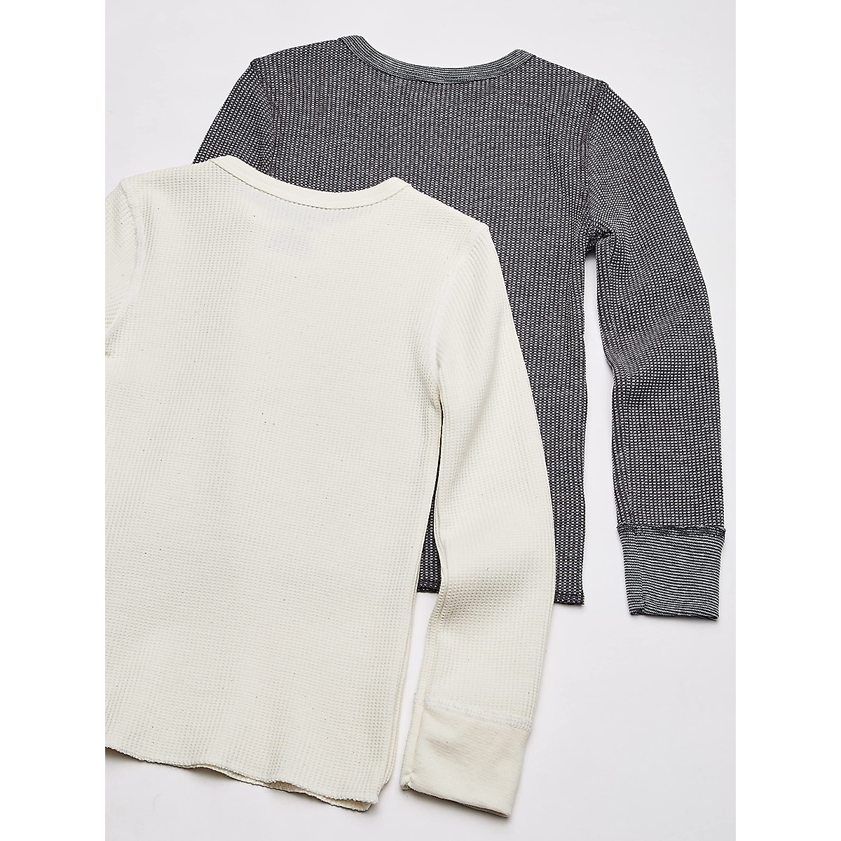 Fruit of the Loom Boys' Premium 2-Pack Thermal Waffle Crew Top, Heather Greystone/Natural, 8