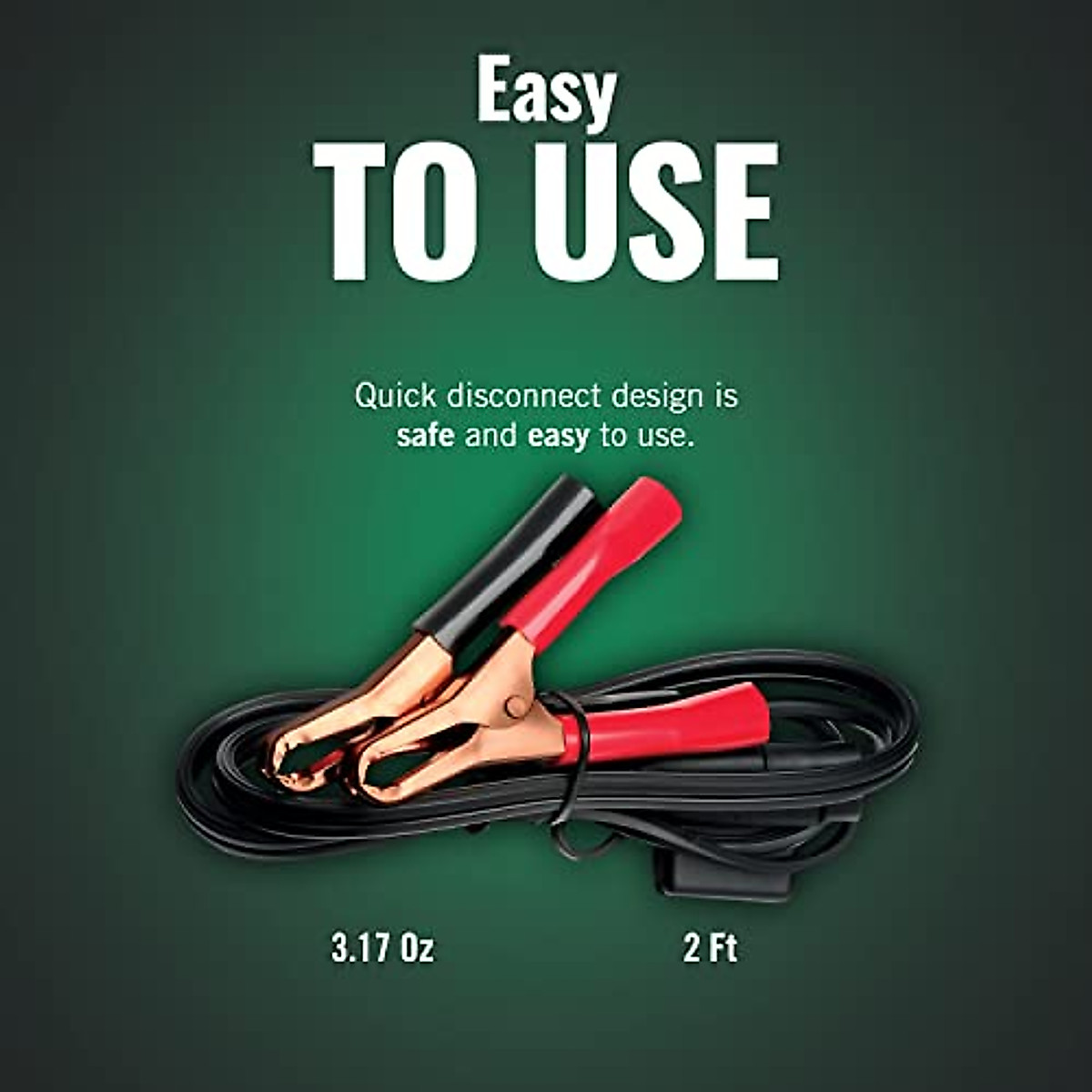 Battery Tender Alligator Clips Accessory Cable with Quick Disconnect Harness for Battery Tender Battery Chargers and Maintainers
