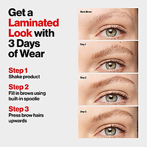 Revlon ColorStay 5-in-1 Semi-Permanent Brow Ink with Spoolie Brush, Waterproof, Transfer-proof, Smudge-proof, Easy to Remove Eyebrow Makeup, 352 Soft Brown Ink, 0.09 fl oz.