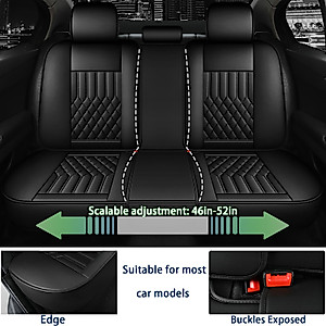 HHXT Car Seat Cover for Kia Sorento 2003-2025, Waterproof Soft Seat Covers with Airbag Compatible, Automotive Interior Accessories Seat Cushions and Seat Protectors(Black&Blue, 5 Seats)