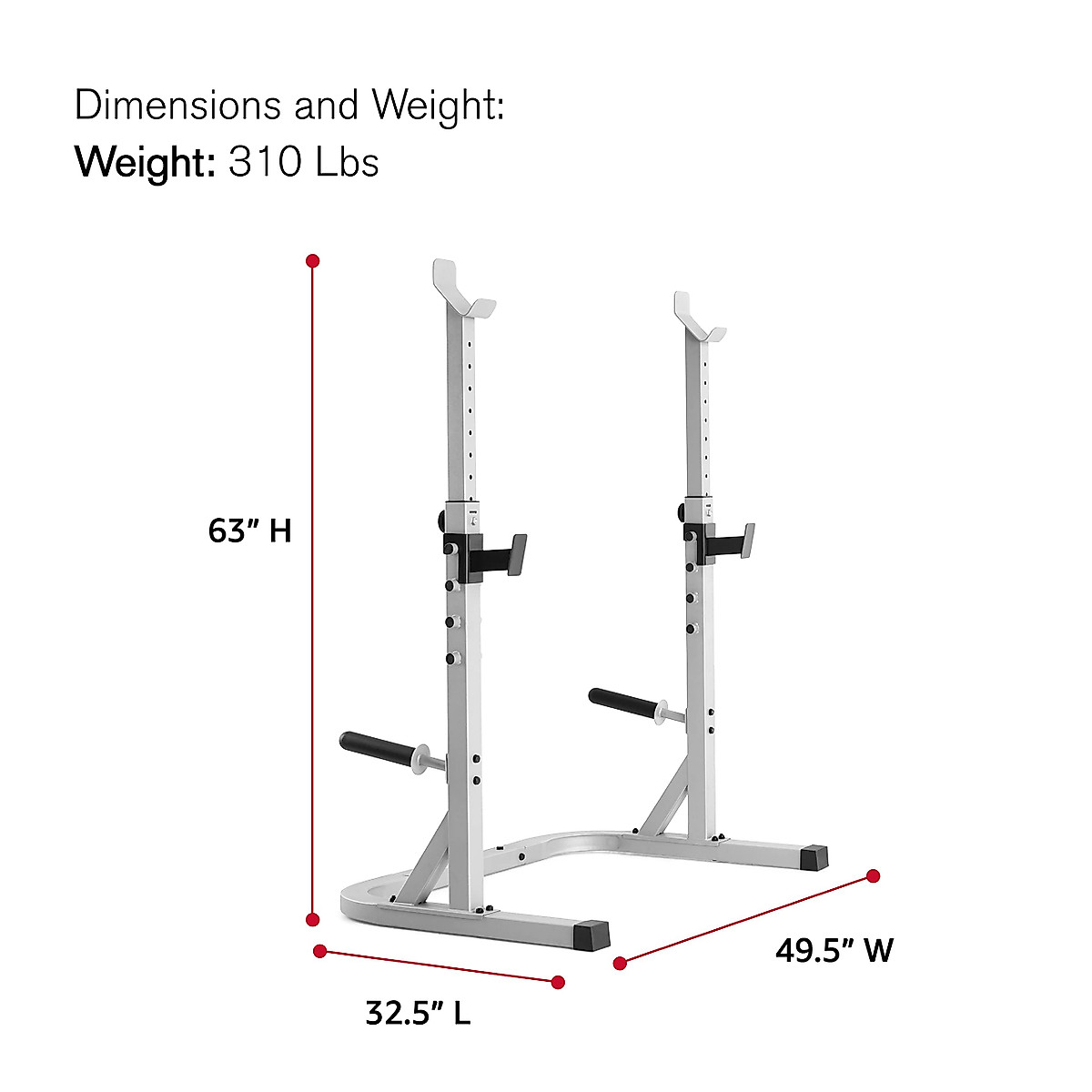 WEIDER Platinum Squat Rack, Black