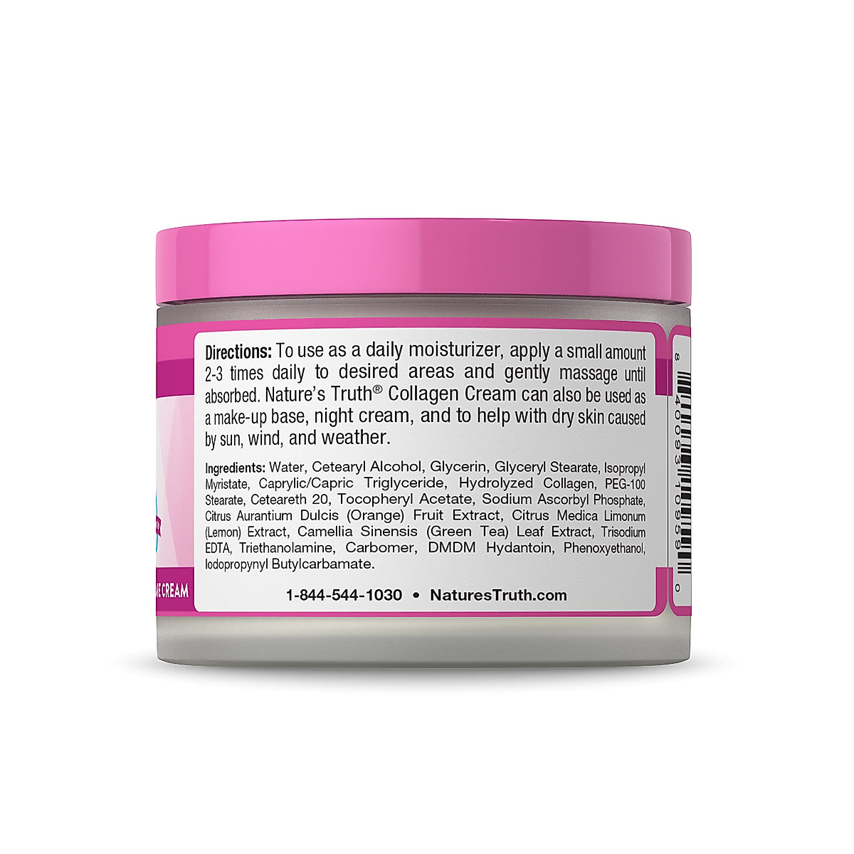 Collagen Cream | 4 oz | Professional Strength | Paraben & SLS Free, Gluten Free | For Face and Body | by Nature's Truth