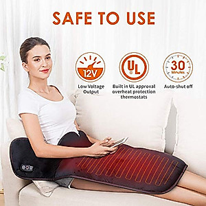 Snailax Heating Pad for Neck and Shoulders,Large Heating Pads for Back Pain Relief, Electric Back Heated Wrap,Fast Heat Pad with Massager & 5 Massage Mode, Auto Shut Off,Gifts for Women,Men