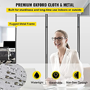 VEVOR Room Divider 6ft, Room Divider Wall 3 Panels, Partition Room Dividers 89"x73", Folding Room Divider, Panel Room Divider, Folding Privacy Screen with Wheels (Light Gray) for Home, Dorm, Office