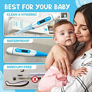 JJ CARE Oral Thermometer with LCD Display, Calibrated Oral Thermometer for Babies and Adults, 10 Seconds Fast Reading Oral Digital Thermometer for Fever with 10 Disposable Covers