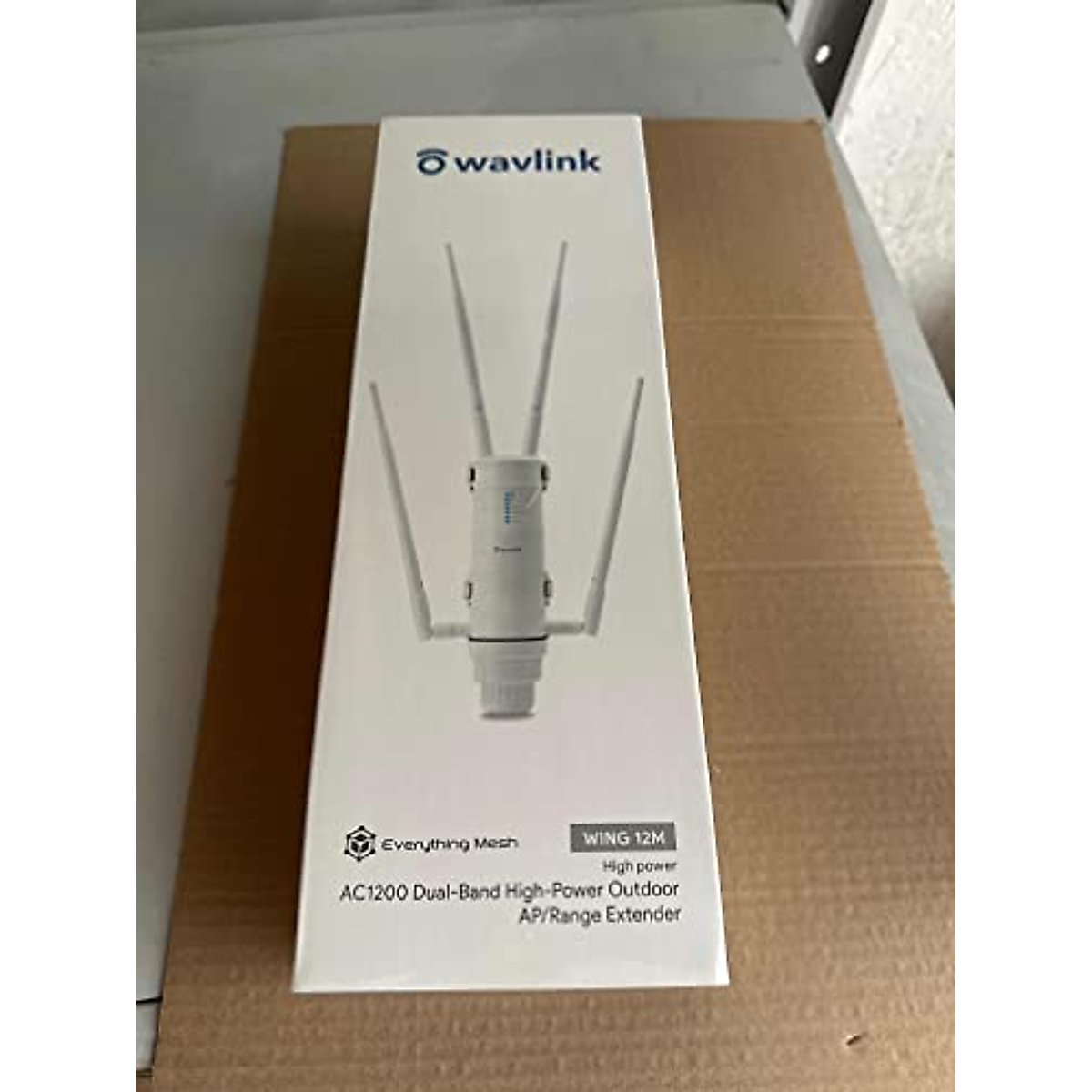 WAVLINK AC1200 High Power Outdoor Weatherproof WiFi Range Extender, Long Range Wireless AP/Router/Repeater/WISP Mode with POE Powered, Point to Point WiFi Bridge, 4x7dBi Omni Directional Antennas