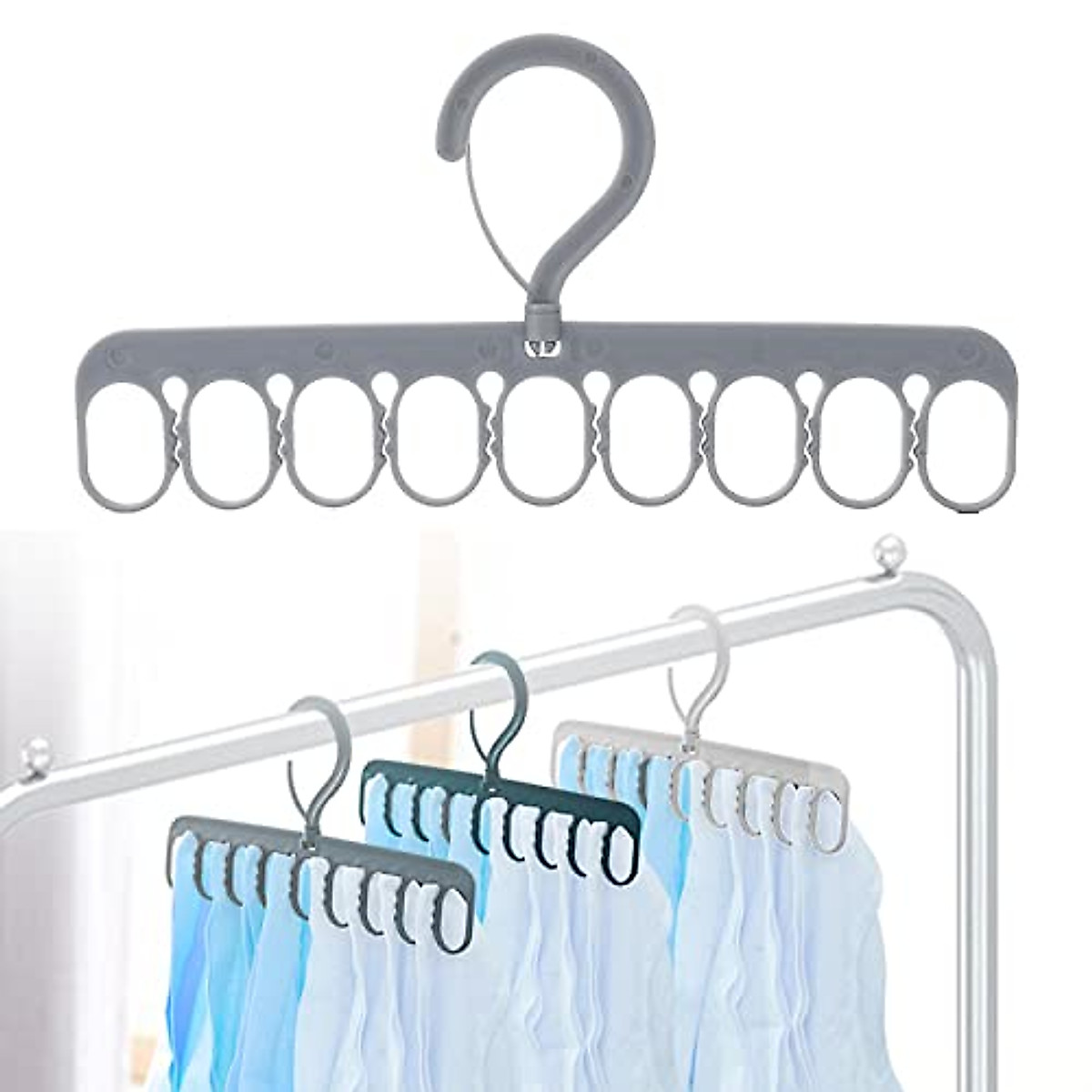 Colcolo Clothing Hanger Clothes Drying Rack Drying Hanger Closet Storage Organization for Pants, Gray