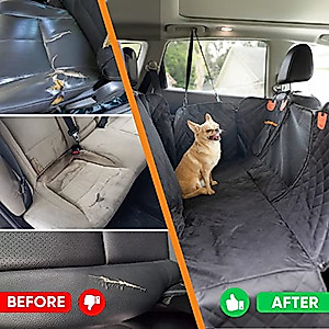 Dog Car Seat Cover for Back Seat | Waterproof Scratch Proof Back Seat Cover for Dogs | Pet Hammock Car Cover with Mesh Window | Nonslip Heavy Duty Dog Seat Covers for Cars Trucks SUV