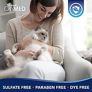 TropiClean Oxymed Waterless Cat Shampoo and Conditioner, A No-Rinse Cat Wash for Hairball Relief 7.4 Ounce