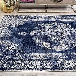 JONATHAN Y MDP403D-8 Rosalia Cottage Medallion Indoor Area-Rug Vintage Bohemian Easy-Cleaning Bedroom Kitchen Living Room Non Shedding, 8 ft x 10 ft, Ivory