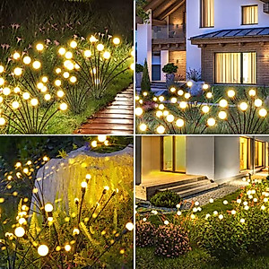 Solar Garden Lights-4 Pack 48 LED Solar Powered Firefly Lights with 2 Lighting Mode,Solar Lights Outdoor Waterproof,Solar Swaying Light, Solar Pathway Lights for Outside Landscape Patio Yard Decor