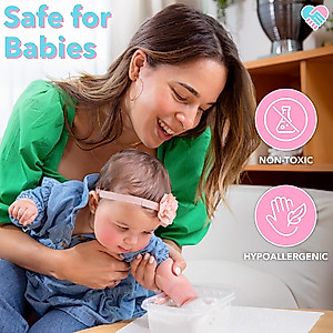 Luna Bean Deluxe Baby Keepsake Hand Casting Kit - Plaster Hand Mold Casting Kit for Infant Hand & Foot Mold - Baby Casting Kit for First Birthday, Christmas & Newborn Gifts - (Clear Sealant - Matte)