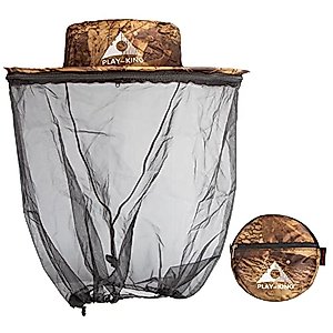 Head Net Hat Beekeeping Beekeeper Bee Veil Hat Bucket Hat with Hidden Net Mask Hunting Netting Hat Detachable Mesh Hood Cap Halloween Costume for Men Women Safari Hat Outdoor Hiking Fishing Gardening