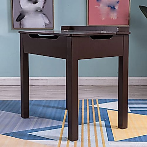 XBWEI 59 X 40.5 X 59cm Study Table and Chair 2 Sets of Drawers Can Be Opened 1 Table and 1 Chair Brown