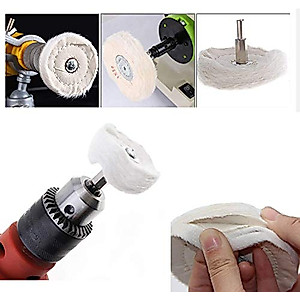 SHININGEYES Polishing Wheel for Drill 4 Pack, Buffing Wheel Polisher Kit with 1/4" Hex Shafts for Dremel Tools