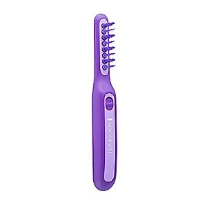 Remington DT7432 Wet or Dry Tame The Mane Electric Detangling Brush with Brush Cover, Adults & Kids, (Batteries Included), Purple, 1 Count