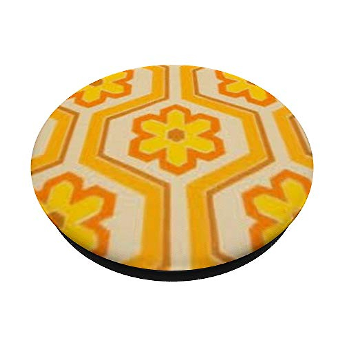 70s Retro Wallpaper Yellow Flowers Floral Print PopSockets PopGrip: Swappable Grip for Phones & Tablets