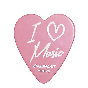 ChromaCast CC-HS-LM-12-PACK "I Love Music" Heart Shaped Picks in Light, Medium and Heavy Gauge - 12-Pack