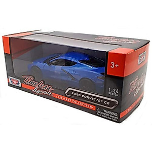 Motormax 2020 Chevrolet Corvette C8 Stingray Blue Metallic Timeless Legends 1/24 Diecast Model Car 79360