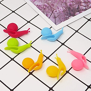 Honbay 12PCS Cute Silicone Glass Identifier Drink Markers, Shark and Snail
