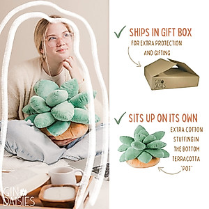 Flower Pillow Succulent Pillow 16" Leaf Pillow | 3D Potted Plant Pillow Plant Plush | Nature Decor Decorative Throw Cactus Pillow | Succulent Gifts Succulent Pillows | Indie Pillow Cute Plant Plushies