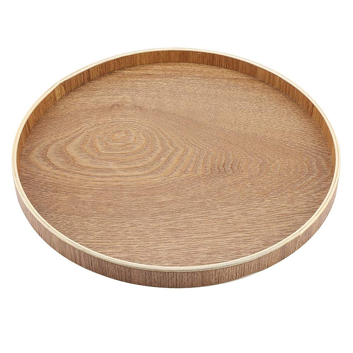 Wooden Serving Tray Round Plate for Tea Set Fruits Candies Food Home Decoration(30cm)
