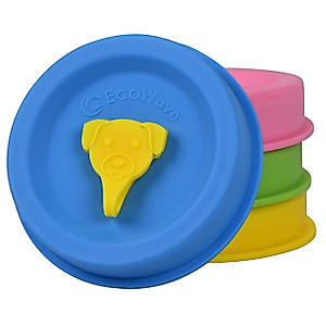 EcoWave Silicone Mason Jar Lids With Straw Hole DOG Stopper Plug - Regular Mouth Mason Jar Drinking Lids Snap Lids/Push-on Top Lids, Plastic-free, BPA-free, Vegan (4, Regular Mouth)