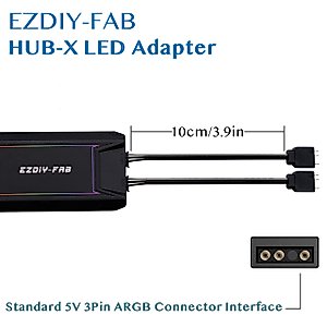 EZDIY-FAB LED Port Adapter fo rEZDIY-FAB HUB-X, Compatible with 3 Pin ARGB Devices