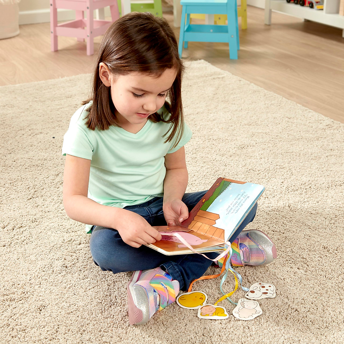 Melissa & Doug Children's Book - Good Night, Baby (Board Book with 5 Play Tags to Tuck into Pockets)