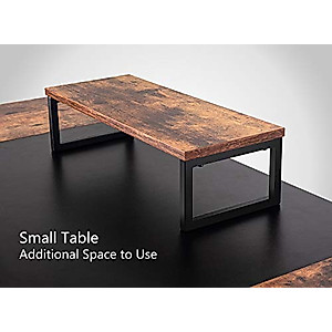 CubiCubi Computer Office Small Desk 47", Study Writing Table, Modern Simple Style PC Desk with Splice Board, Black and Rustic Brown
