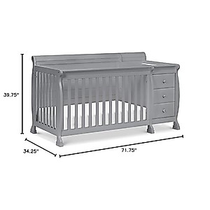 DaVinci Kalani 4-in-1 Convertibe Crib and Changer Combo in Gray