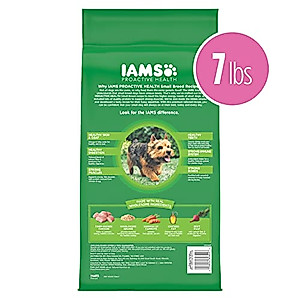 IAMS Small & Toy Breed Adult Dry Dog Food for Small Dogs with Real Chicken, 7 lb. Bag